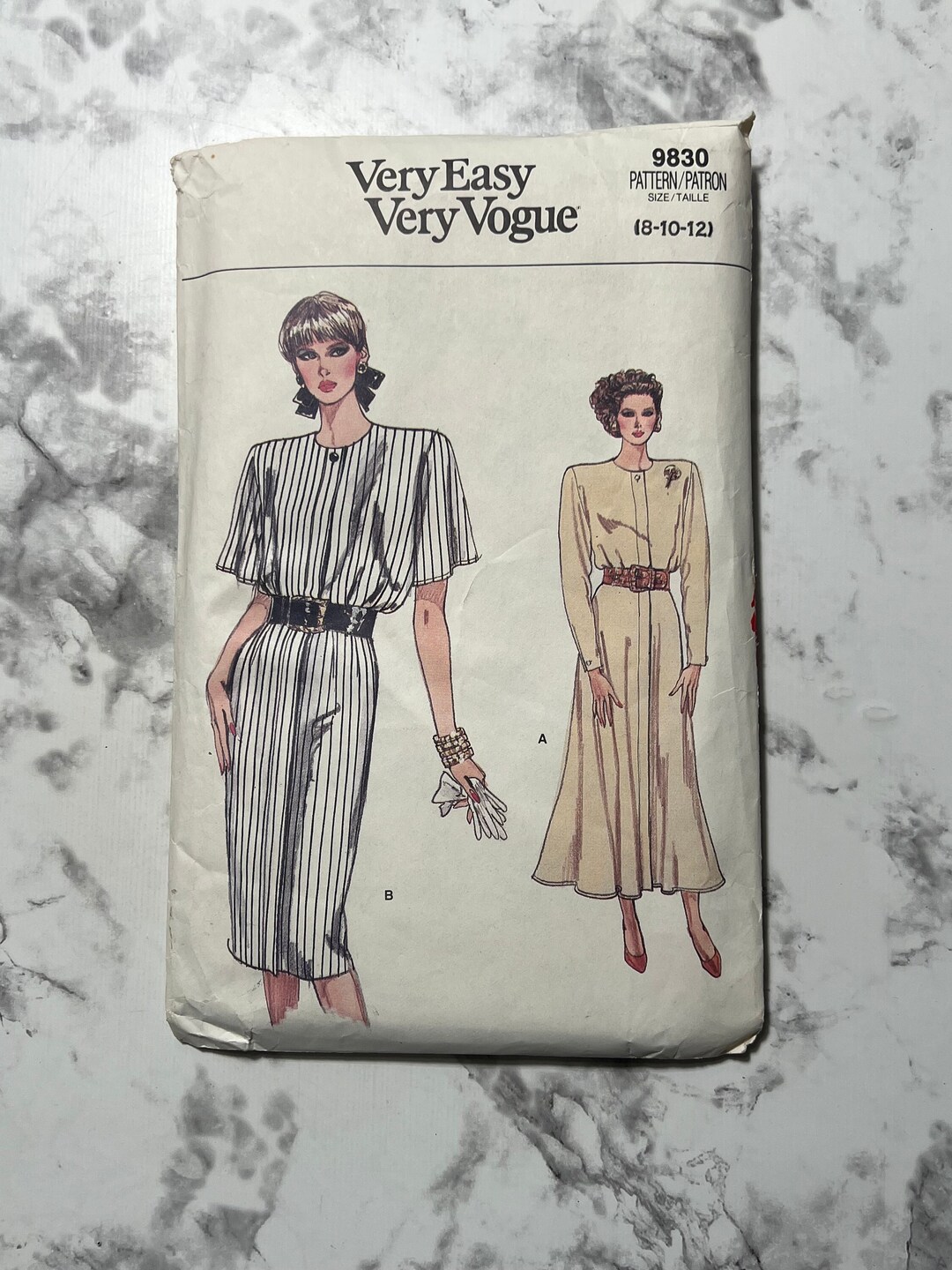 80s Very Easy Misses Dress Pattern, Simple to Sew Long or Short Sleeve ...