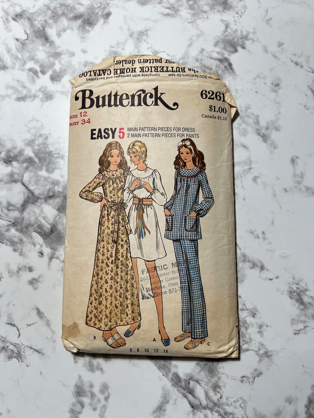 70s Easy Misses Dress, Top, and Pants Pattern, Simple to Sew Easy Five ...