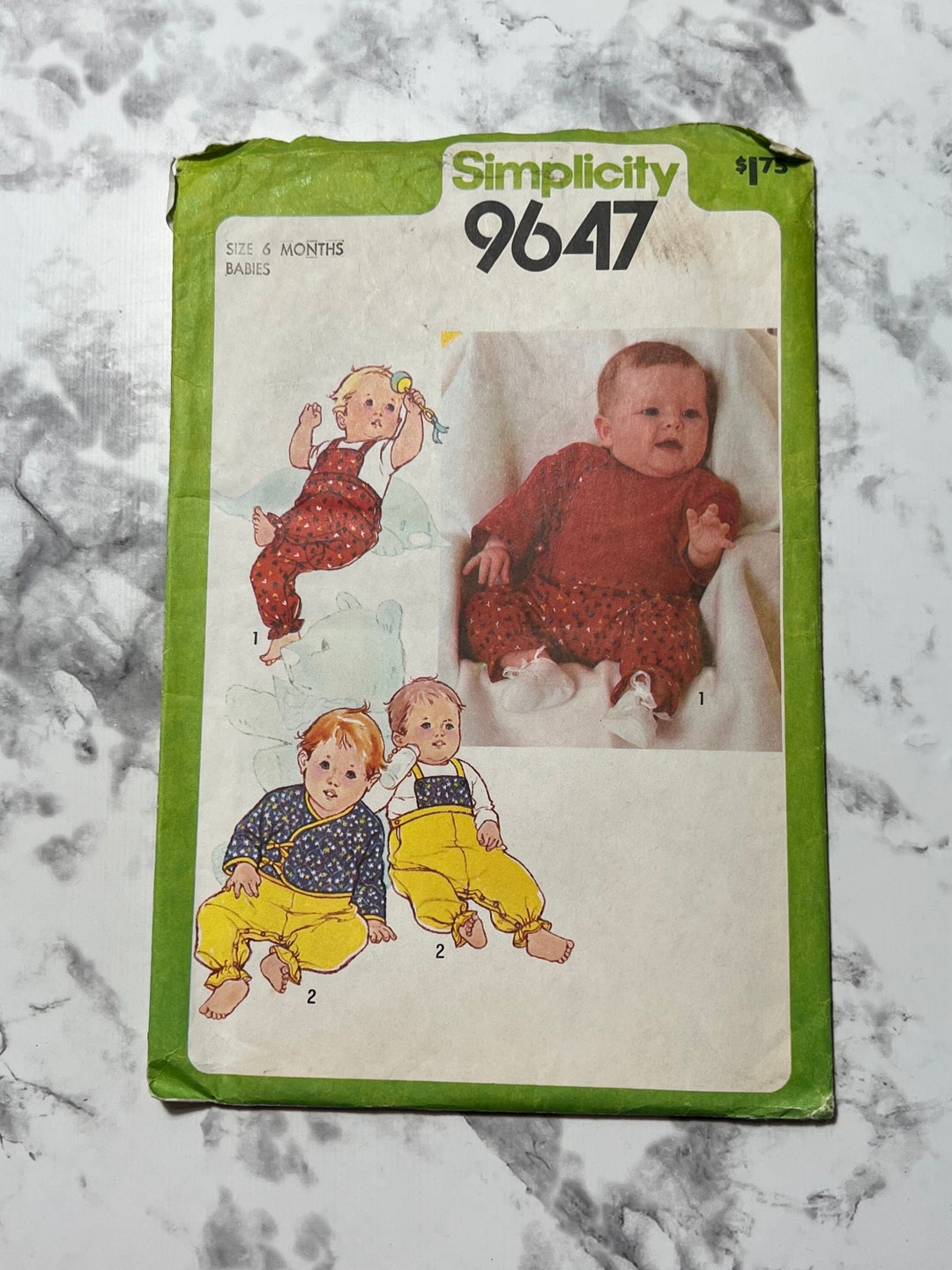 80s Babies Overalls and Front Wrap Jacket Pattern, Infants One Piece ...