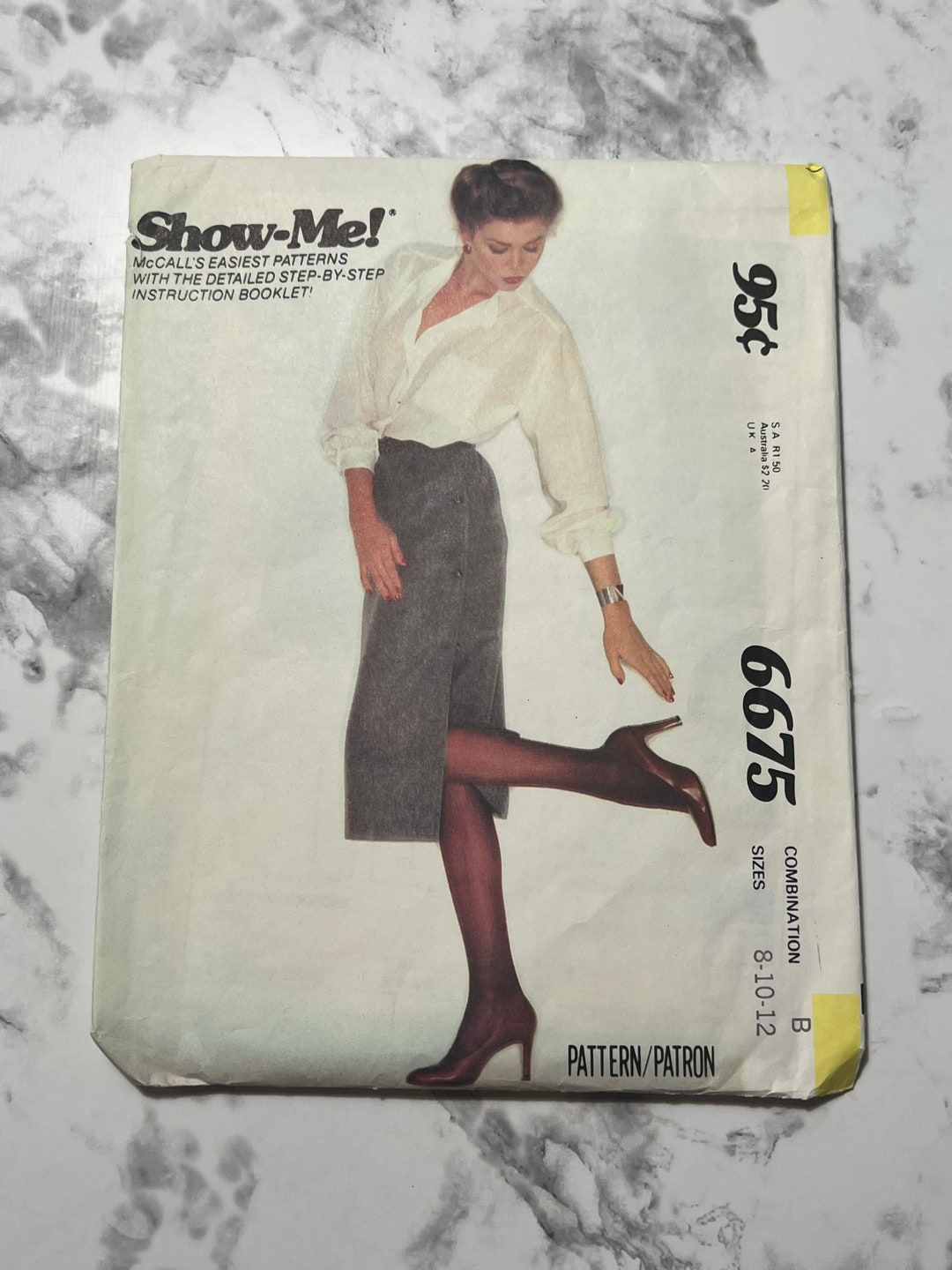 70s "show Me" Easy Skirt Pattern, Side Buttoned Straight Skirt Pattern ...