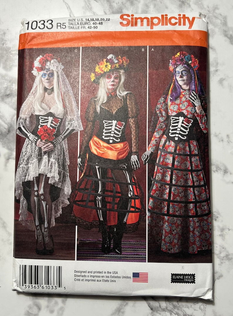 Misses Day of the Dead Costume Pattern, Skeleton Dress Pattern With ...