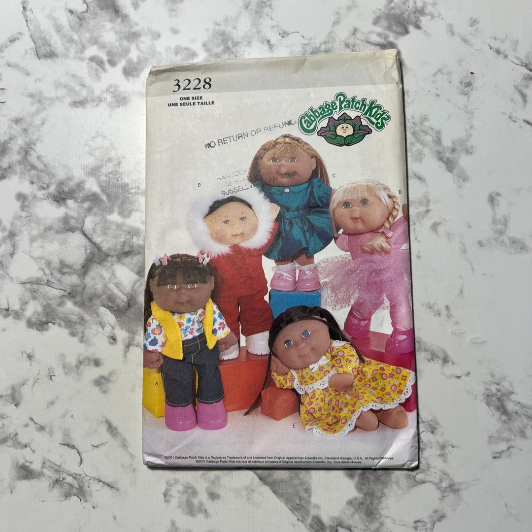 Early 2000s Cabbage Patch Kids Clothes Pattern, Doll Clothing, Cabbage Patch Doll Coat, Dress ...