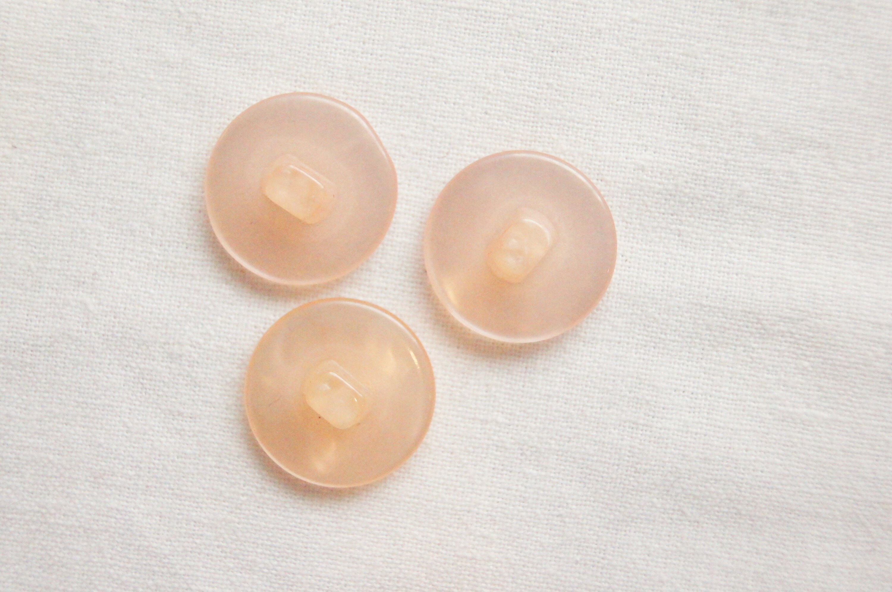 Vintage Light Pink Plastic Buttons, Set of 3 Pastel Pink Round Plastic ...