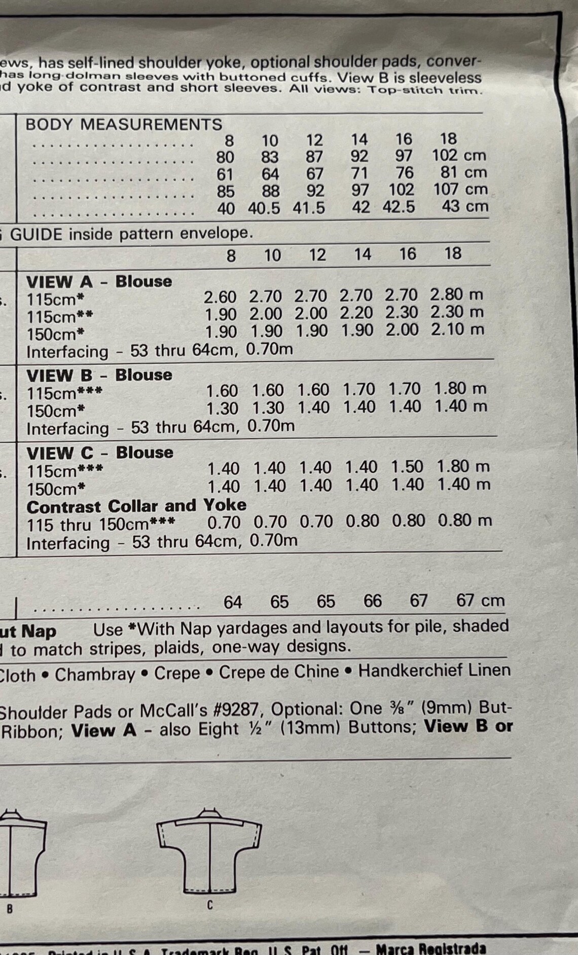 80s Misses' Blouse Pattern, Loose Fitting Collared Button Down Shirt ...