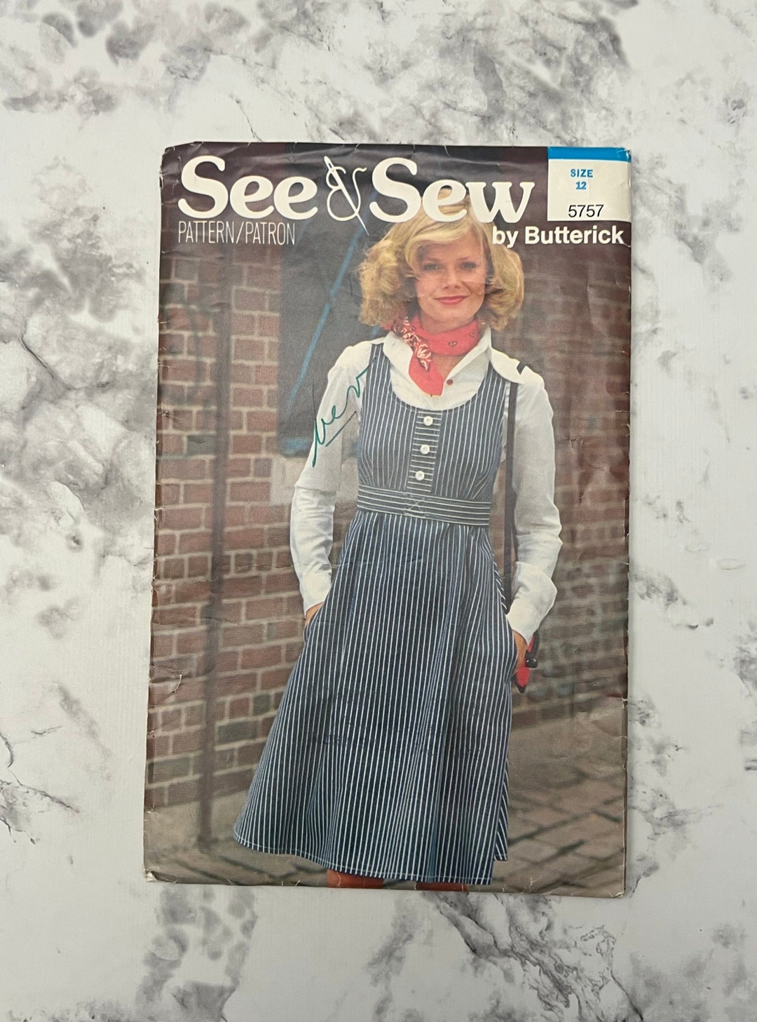 Early 80s Misses Jumper Pattern, Sleeveless Dress Pattern With Round ...