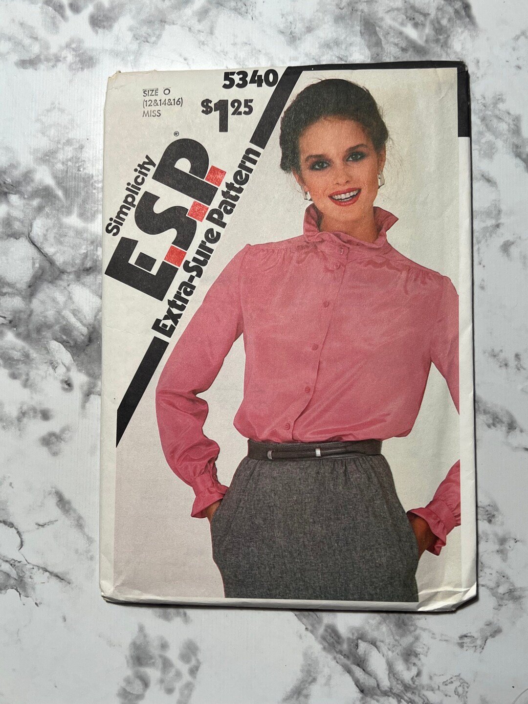 80s Extra Sure Pattern, Misses Blouse Pattern, High Neck Long Sleeve ...