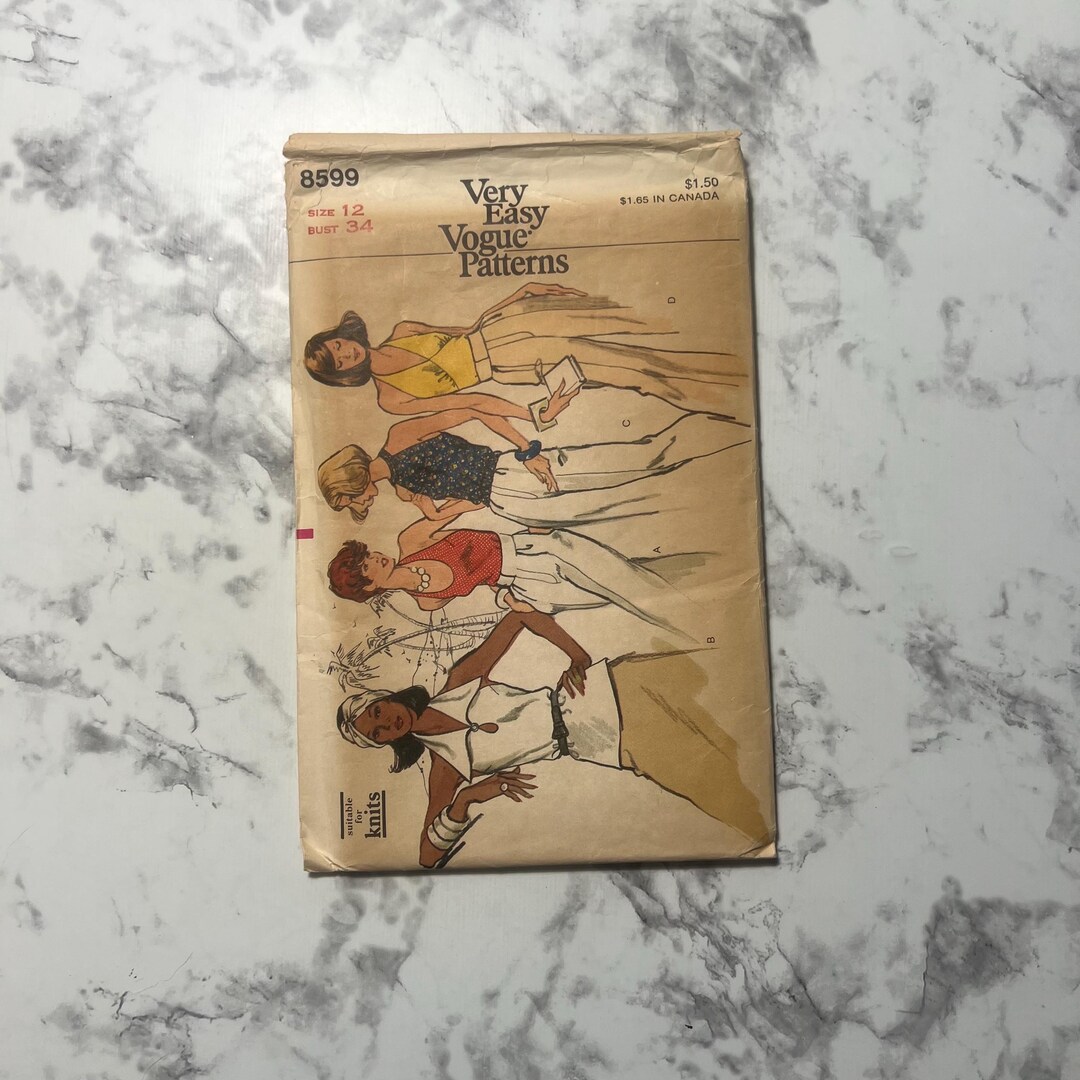 70s Very Easy Misses' Halter Blouses Pattern, Simple to Sew Fitted ...