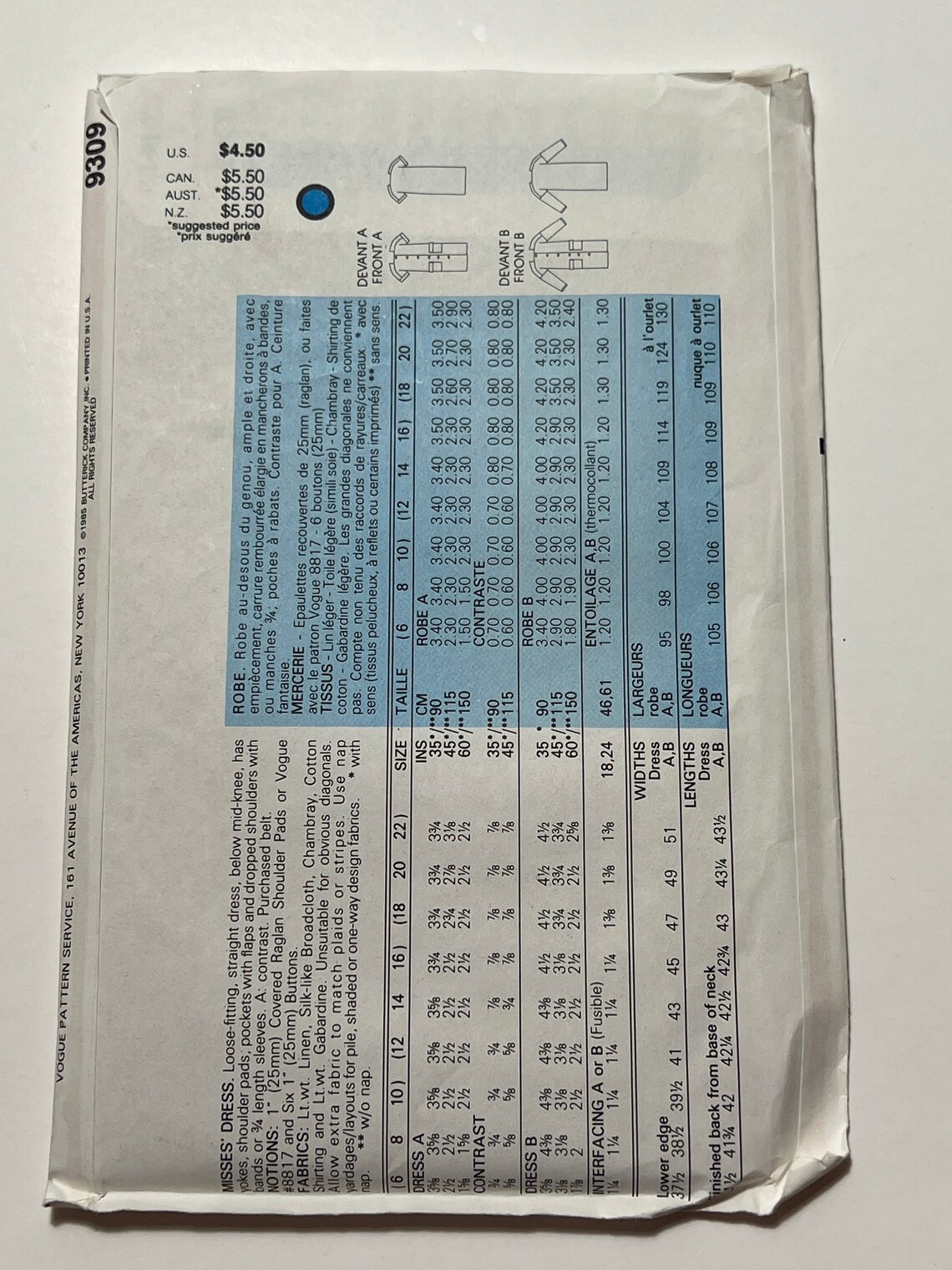 80s Very Easy Misses Dress Pattern, Loose Fitting Dress With Patch ...