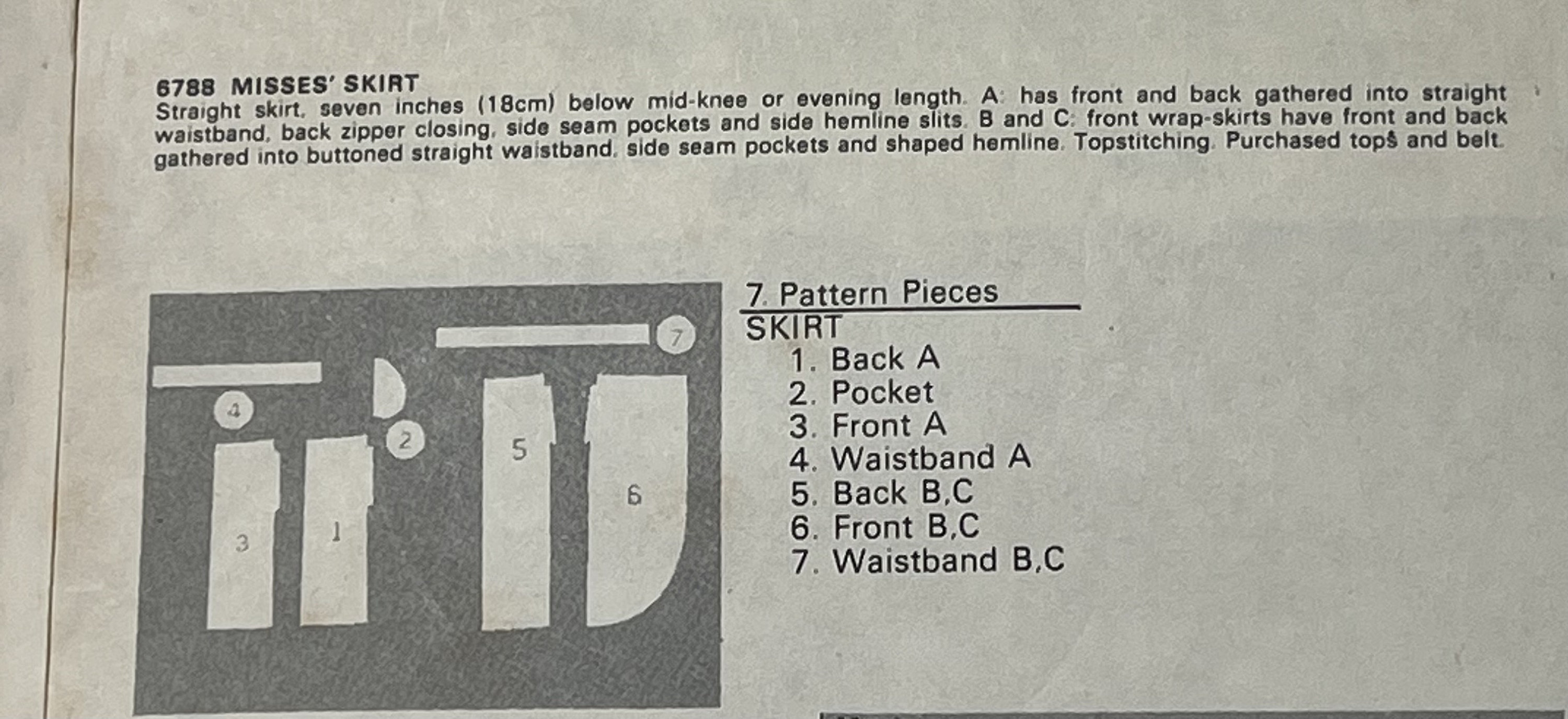 80s Fast and Easy Misses Skirt Pattern, High Waist Midi or Maxi Length ...