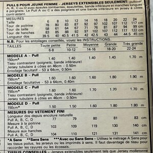 80s Easy Misses' Tops Pattern for Stretch Knits Only, Long Sleeve ...