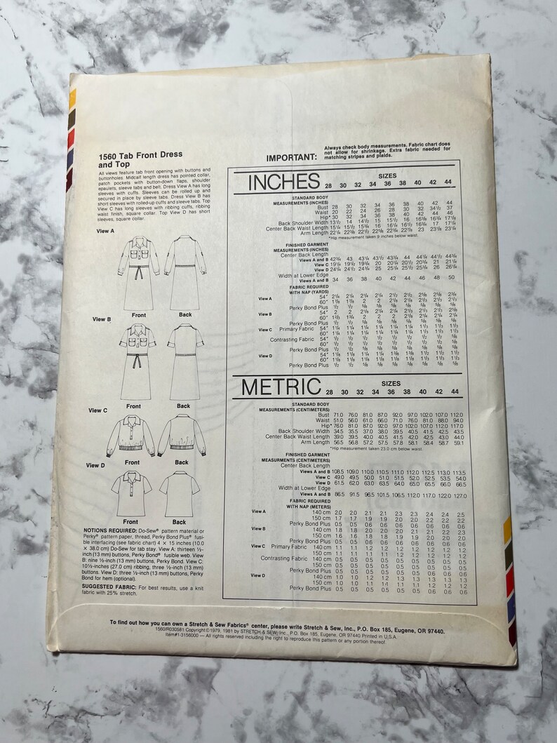 70s Tab Front Dress and Top Pattern, Long or Short Sleeve Dress and ...