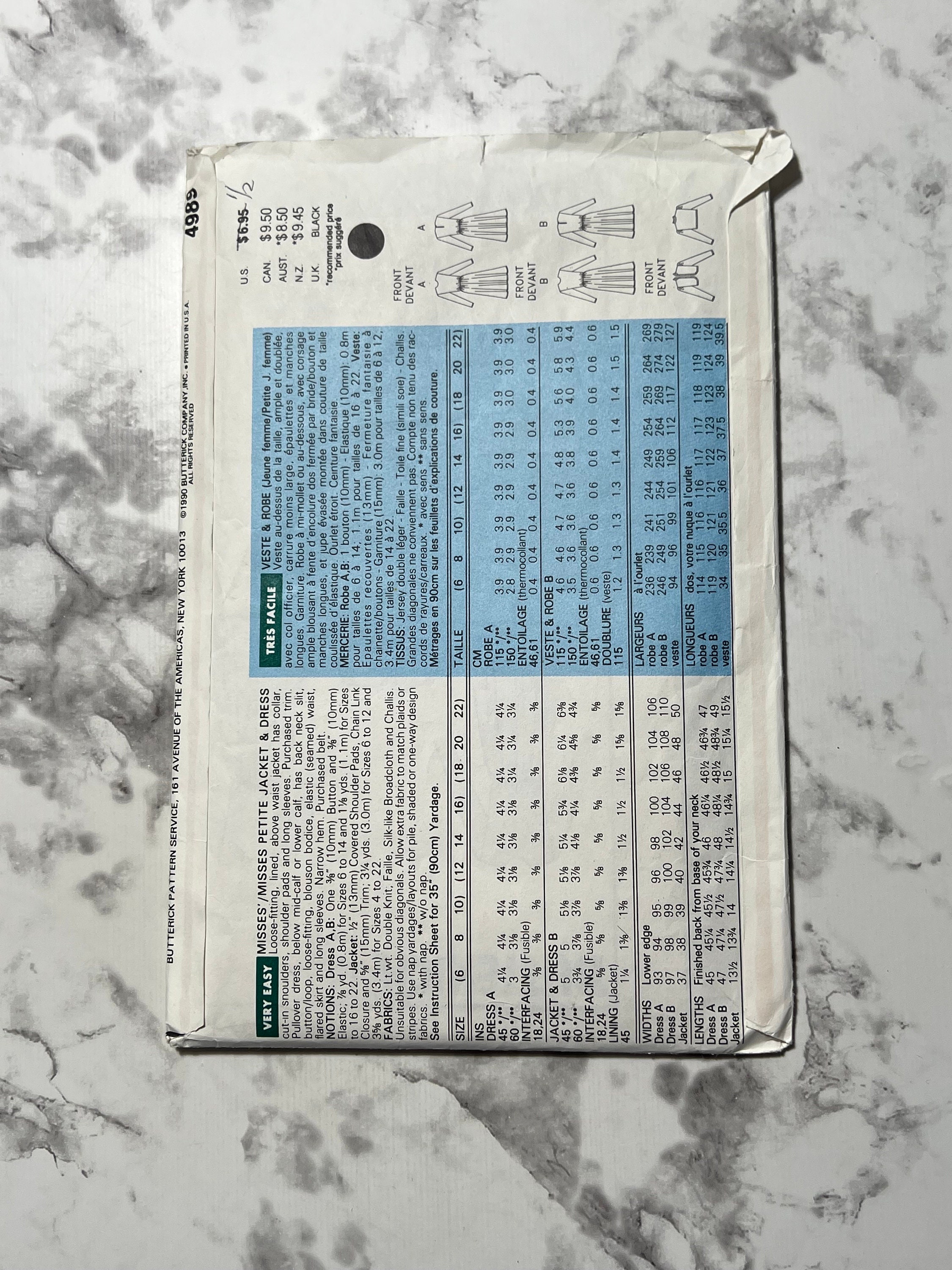 90s Fast and Easy Misses Jacket Pattern, MISSING DRESS PIECES, Fast and ...