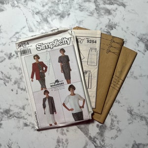 80s Misses'/miss Petite Skirts, Top, and Unlined Jacket Pattern, Jiffy ...