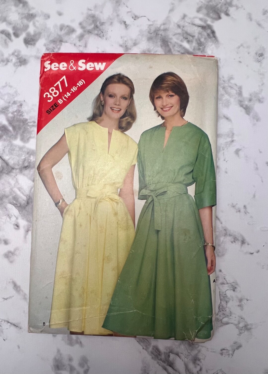 80s Misses Dress and Belt Pattern, Sleeveless or Elbow Length Sleeve ...