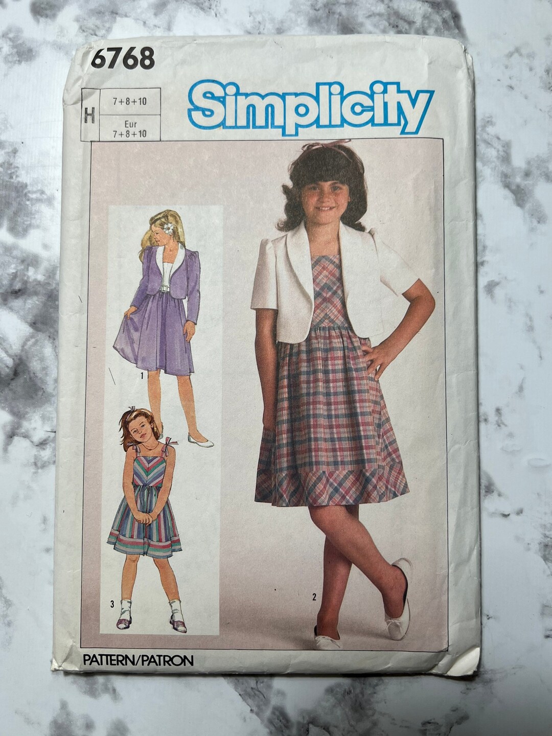 80s Girls Easy to Sew Dress and Unlined Jacket Pattern, Short Sleeve ...