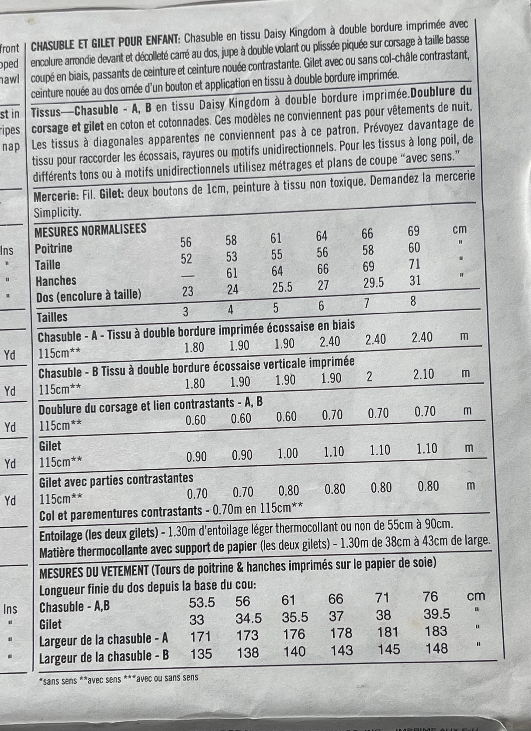 80s Daisy Kingdom Child's Jumper and Vest Pattern, Little Girl's ...