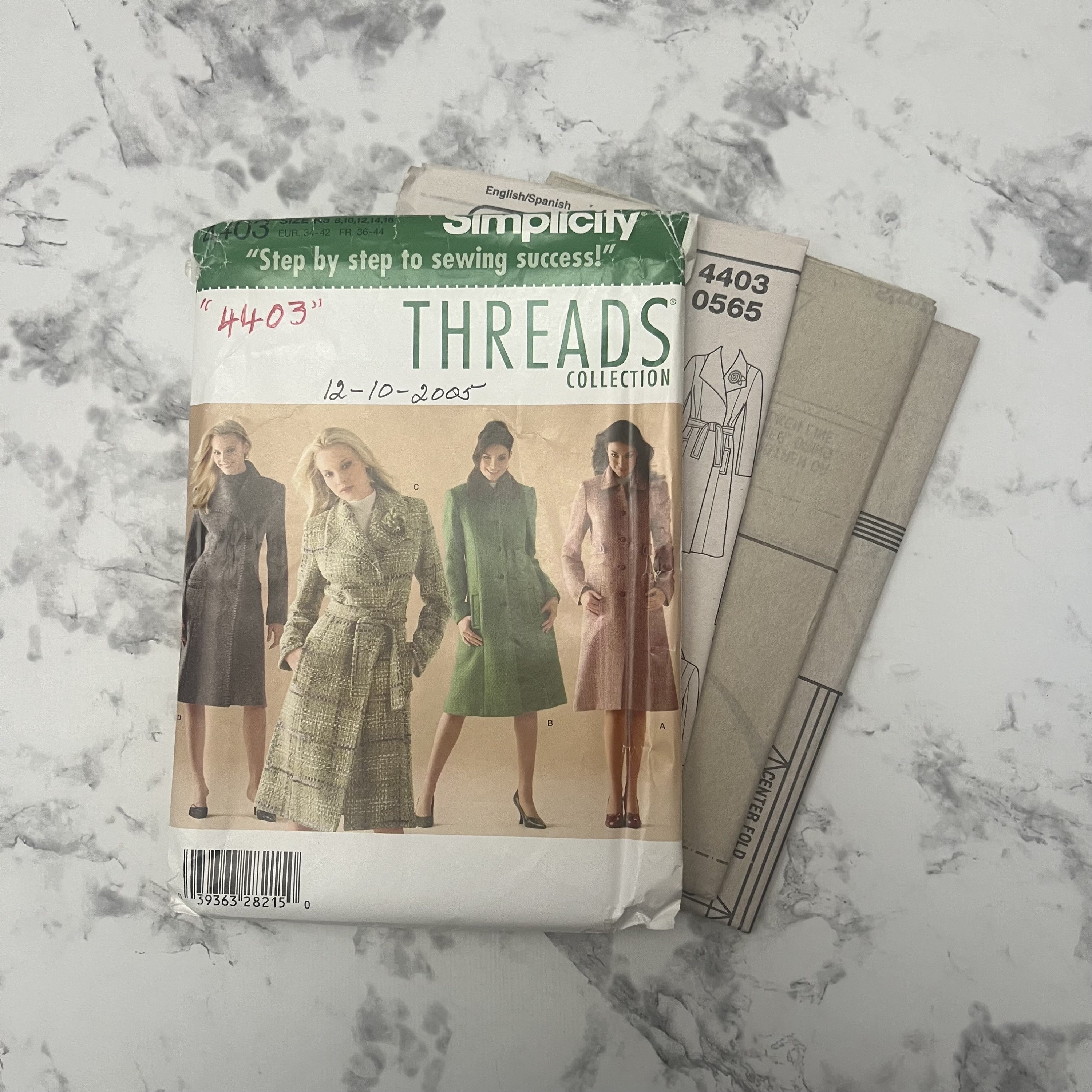 Early 2000s Threads Collection Misses'/miss Petite Lined Coats Pattern ...