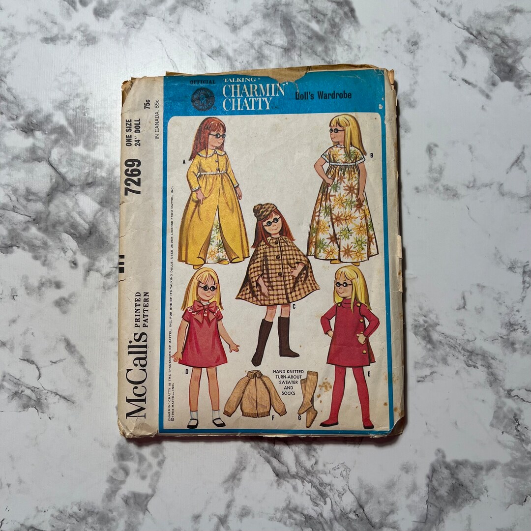 60s Talking Charmin' Chatty Doll's Wardrobe Pattern, 24 Doll Clothes ...