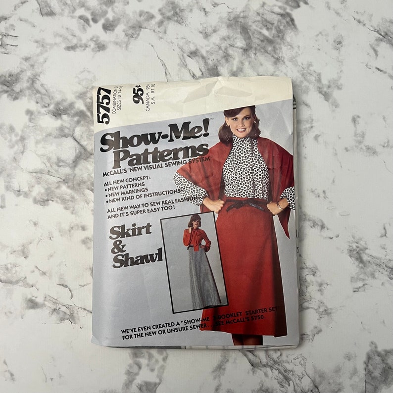 70s Show Me! Pattern, Misses' Skirt and Shawl Pattern, Easy to Sew ...