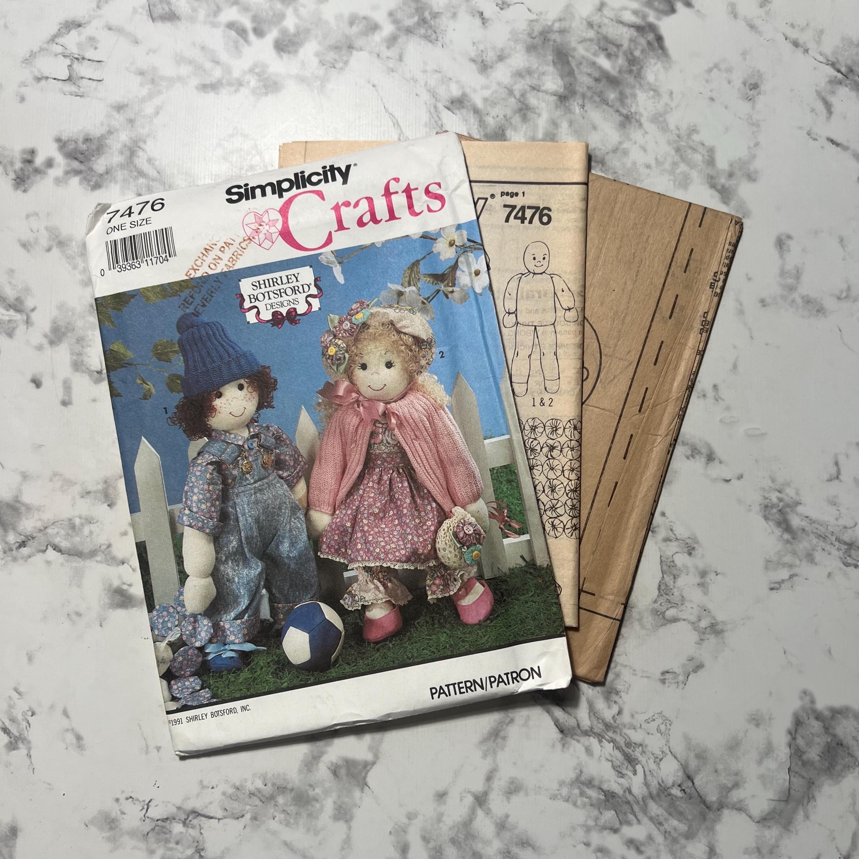 90s Shirley Botsford Designs Sock Doll Pattern With Wardrobe, Soft ...