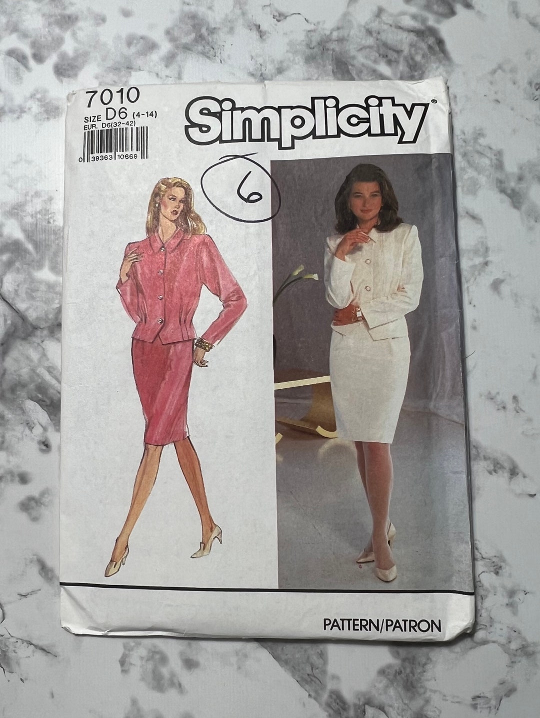 90s Misses Suit Dress Pattern, Fitted Blazer and Pencil Skirt Pattern ...
