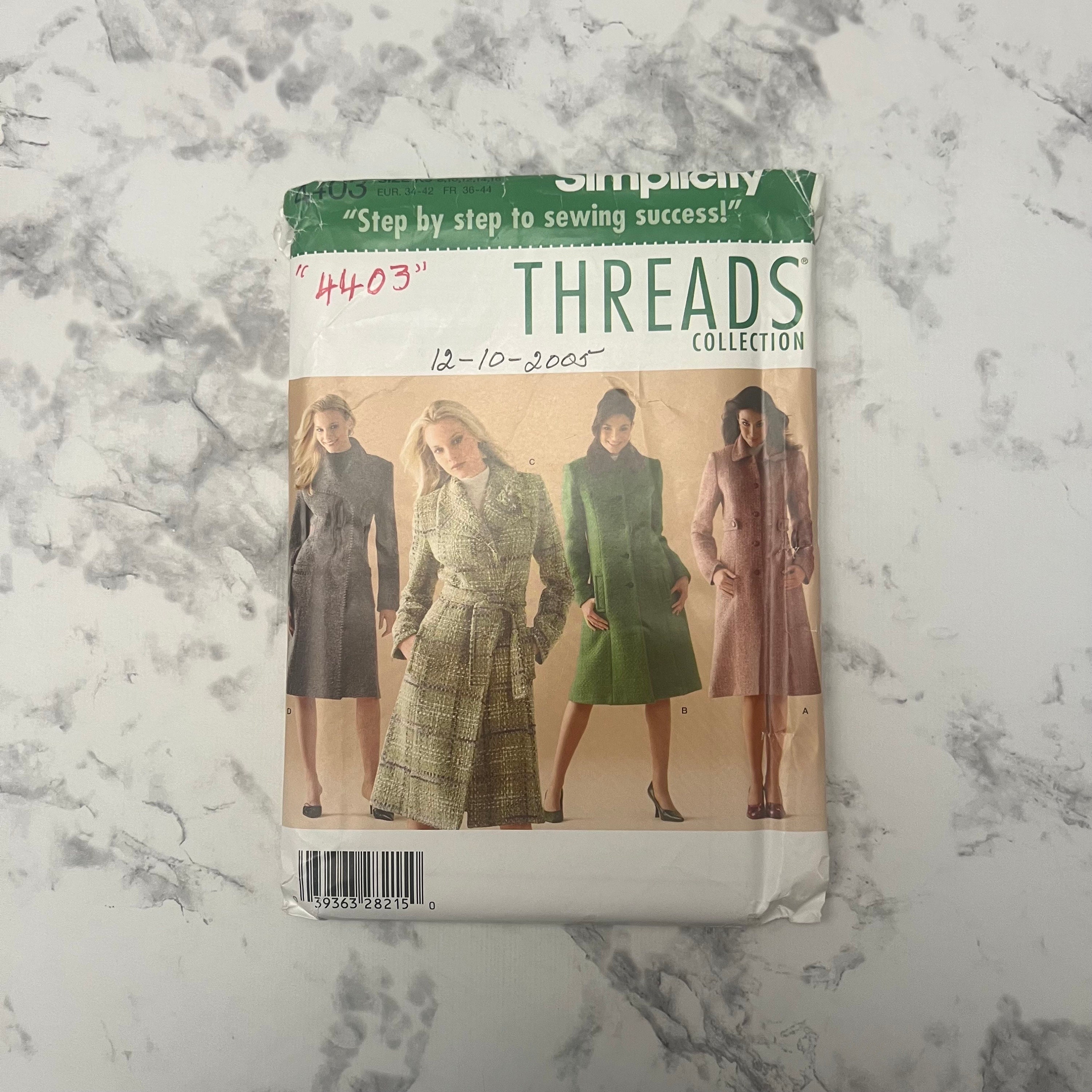 Early 2000s Threads Collection Misses'/miss Petite Lined Coats Pattern ...