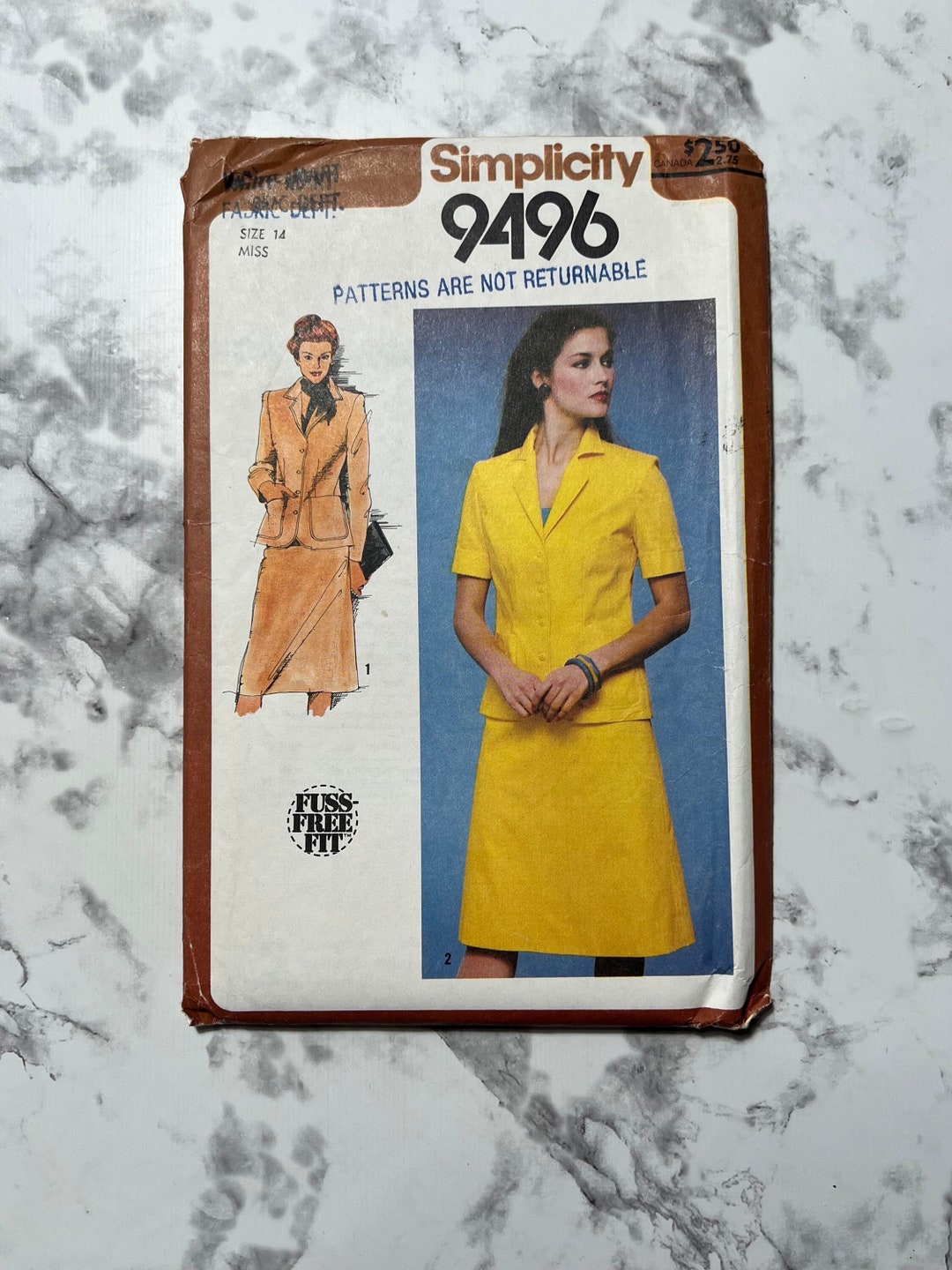 80s Misses Unlined Suit Pattern, A Fuss Free Fit Pattern, Short or Long ...