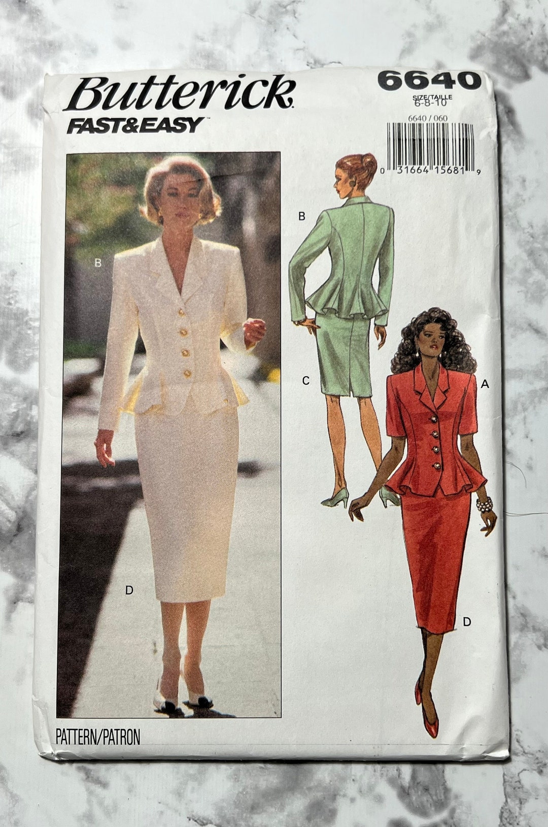 90s Fast and Easy Misses Top and Skirt Pattern, Very Easy Skirt Suit ...