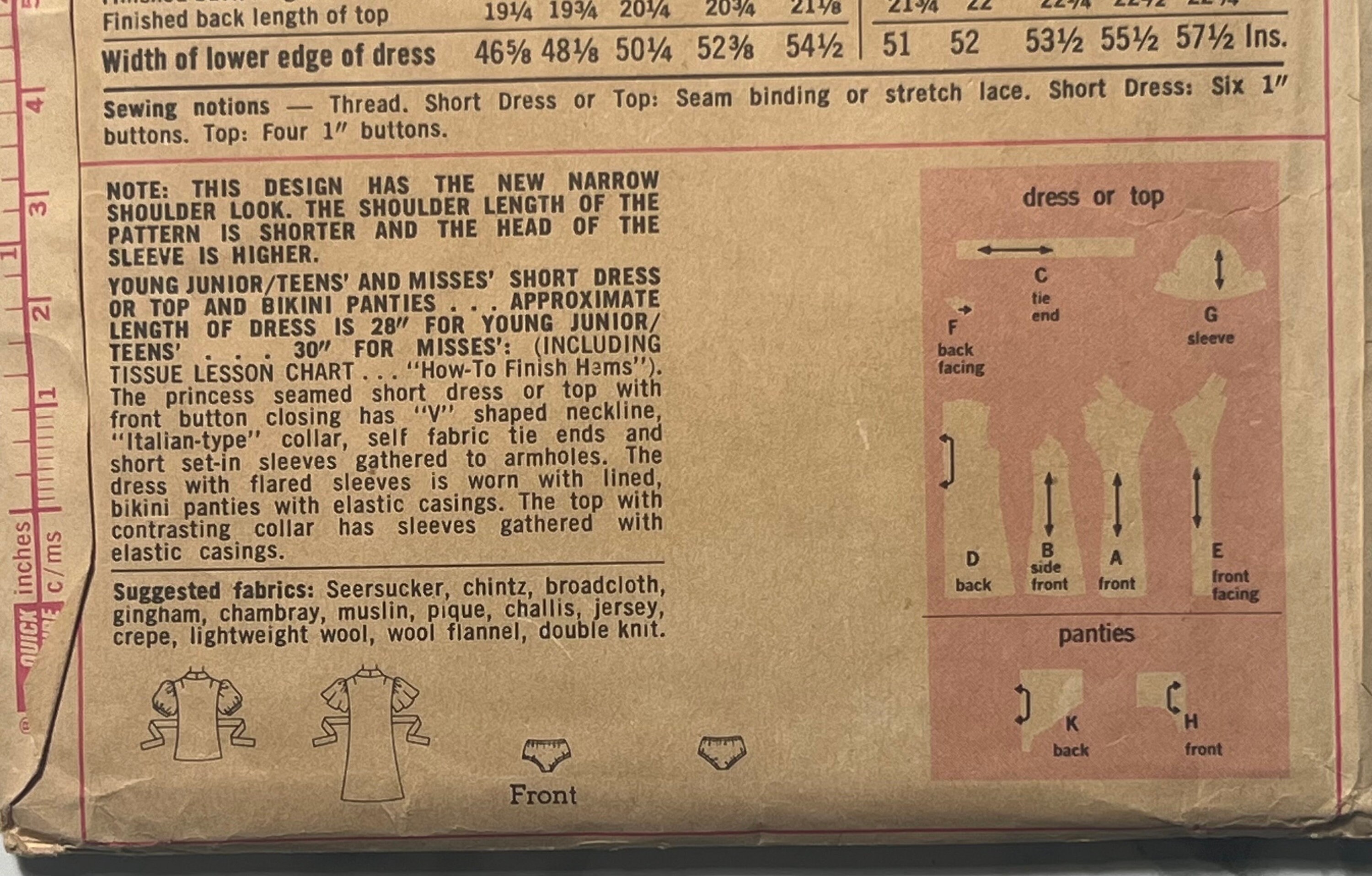 70s How to Sew Young Junior/teens' and Misses' Short Dress or Top and ...