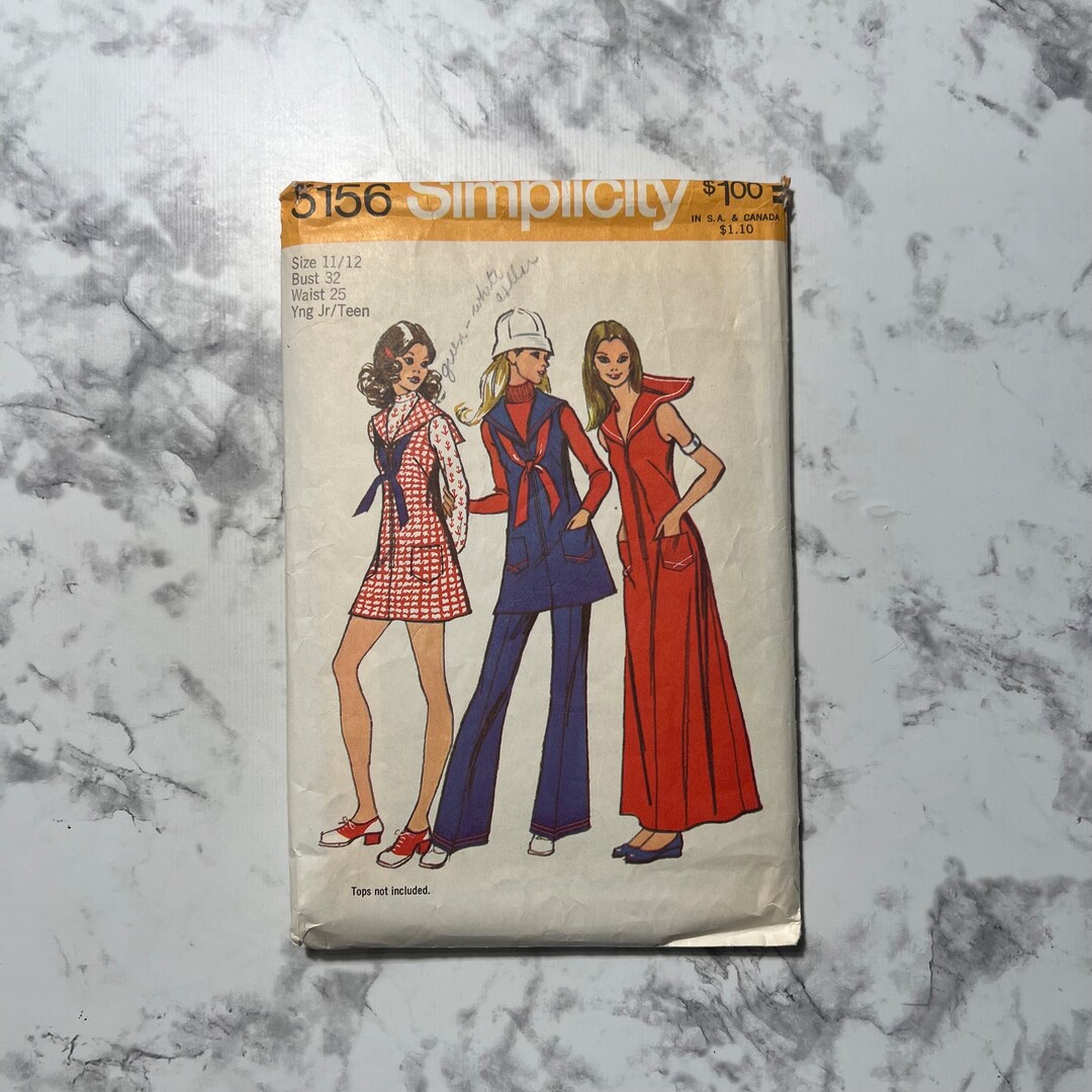 70s Young Junior/teens and Misses' Jumper or Dress in 2 Lengths and ...