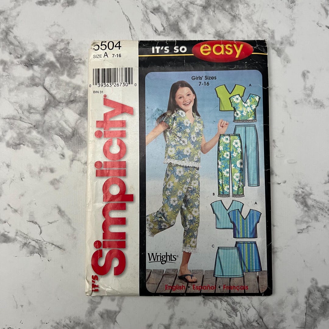 Early 2000s Girls' Top, Capri Pants, and Skirt Pattern, Short Sleeve ...