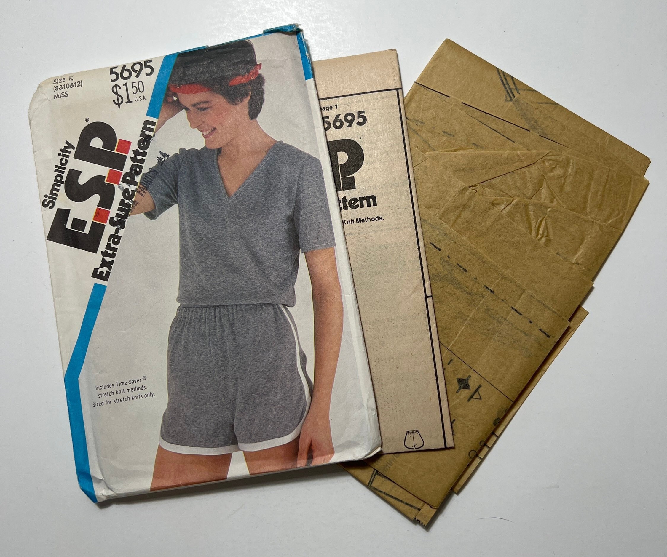 80s Extra Sure Pattern, Misses Pullover Top and Pull on Shorts Pattern ...