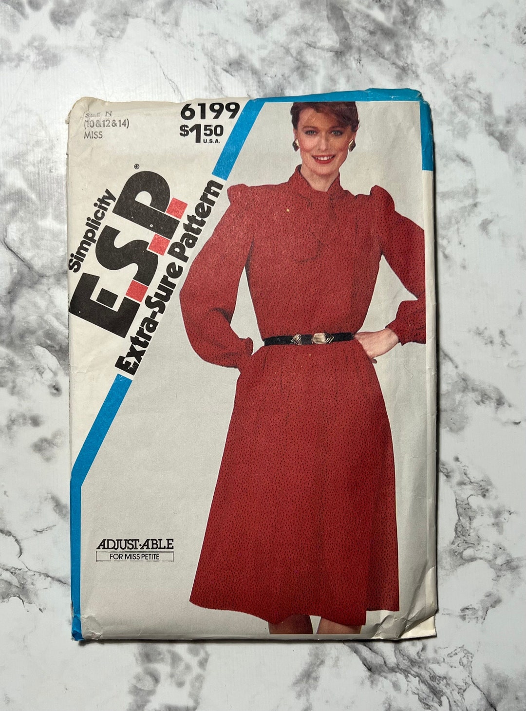 80s Extra Sure Pattern, Misses Pullover Asymmetrical Dress Pattern ...