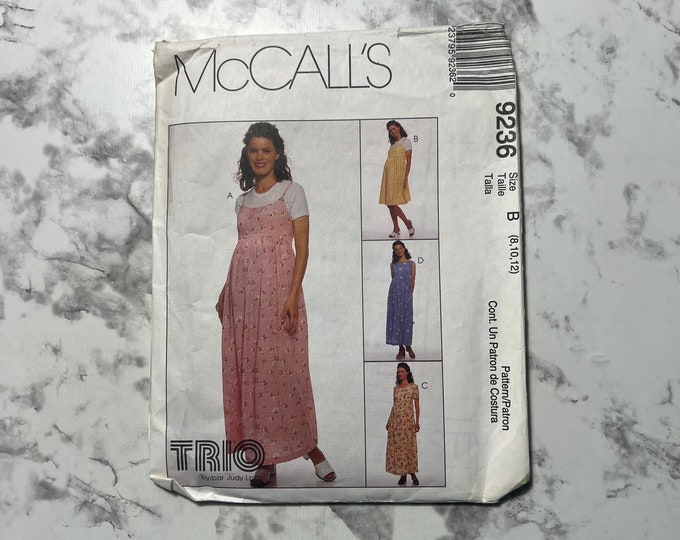 90s Maternity Dress and Jumper Pattern in 2 Lengths, Sleeveless or ...