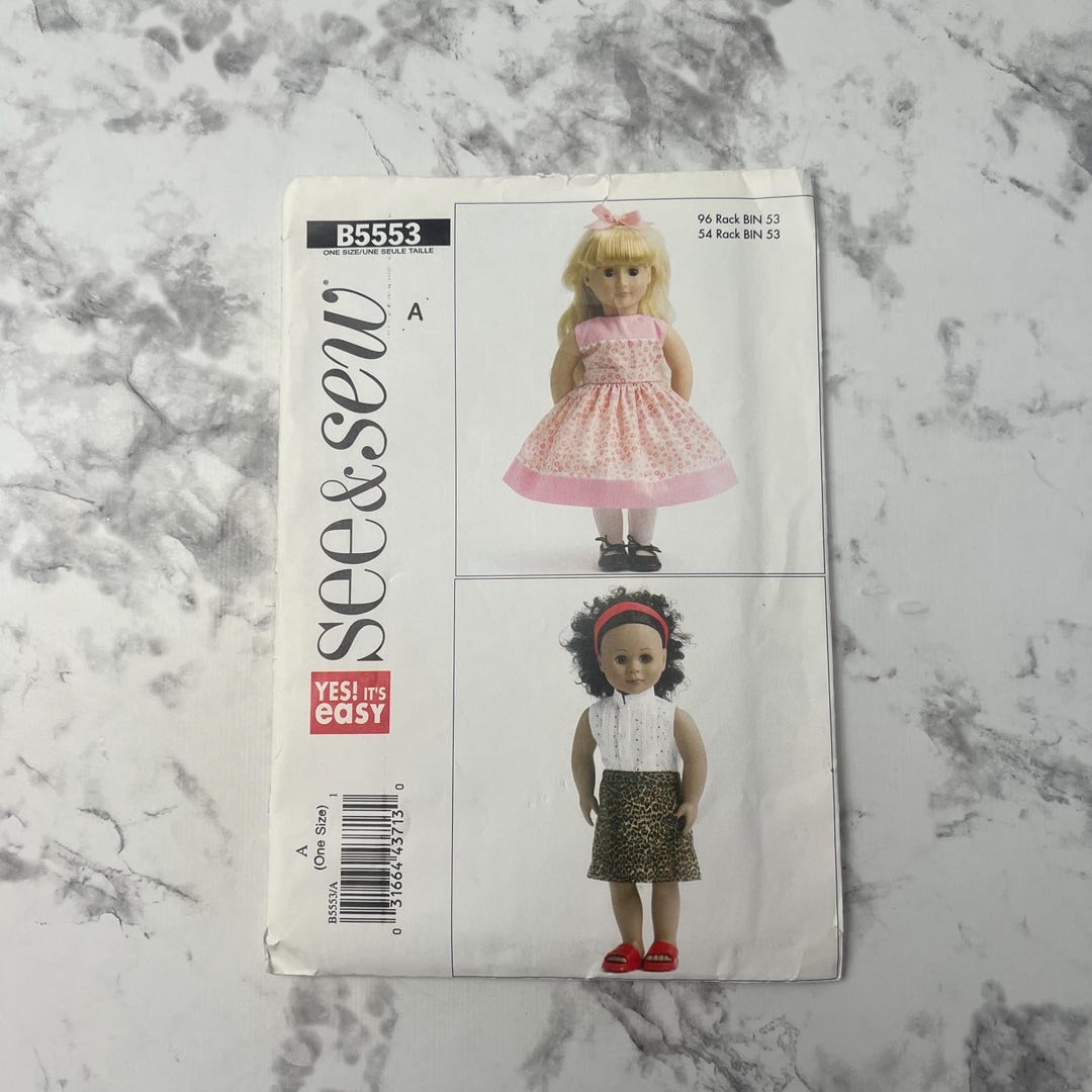 Yes It's Easy 18" Doll Clothes Pattern, Sleeveless Doll Dress or Blouse ...