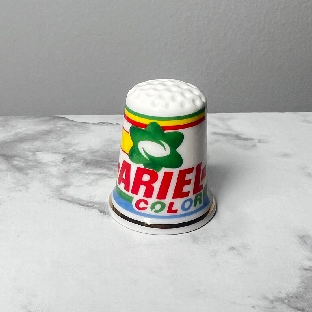 Vintage Fine Bone China Thimble, Ariel Color Cottage Thimbles Penzance ...