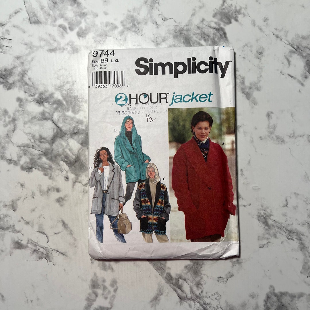 90s 2 Hour Jacket Pattern, Misses' Set of Jackets Pattern, Oversized ...