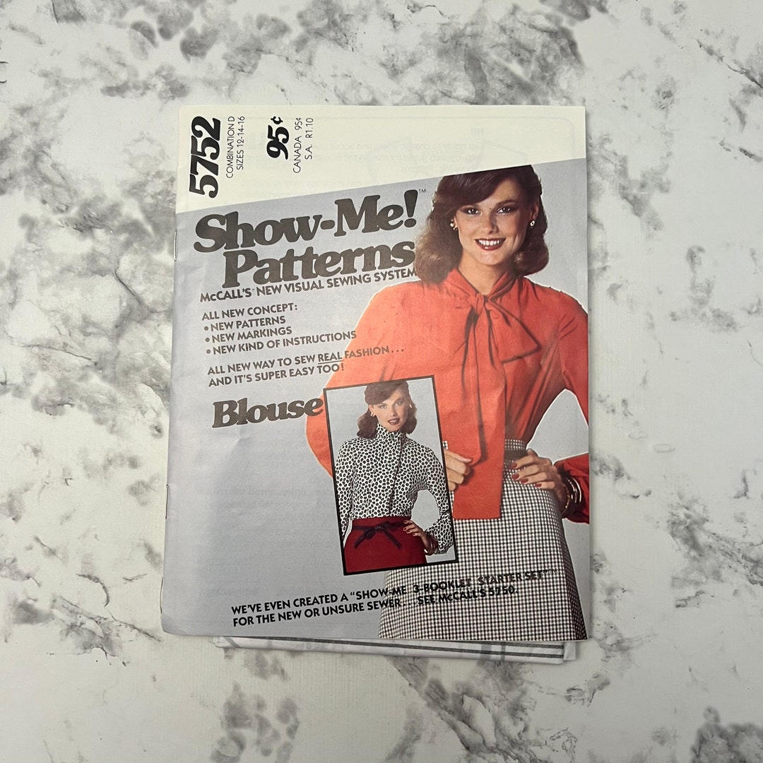 70s Show Me! Pattern, Misses' Blouse Pattern, Easy to Sew Long Sleeve ...