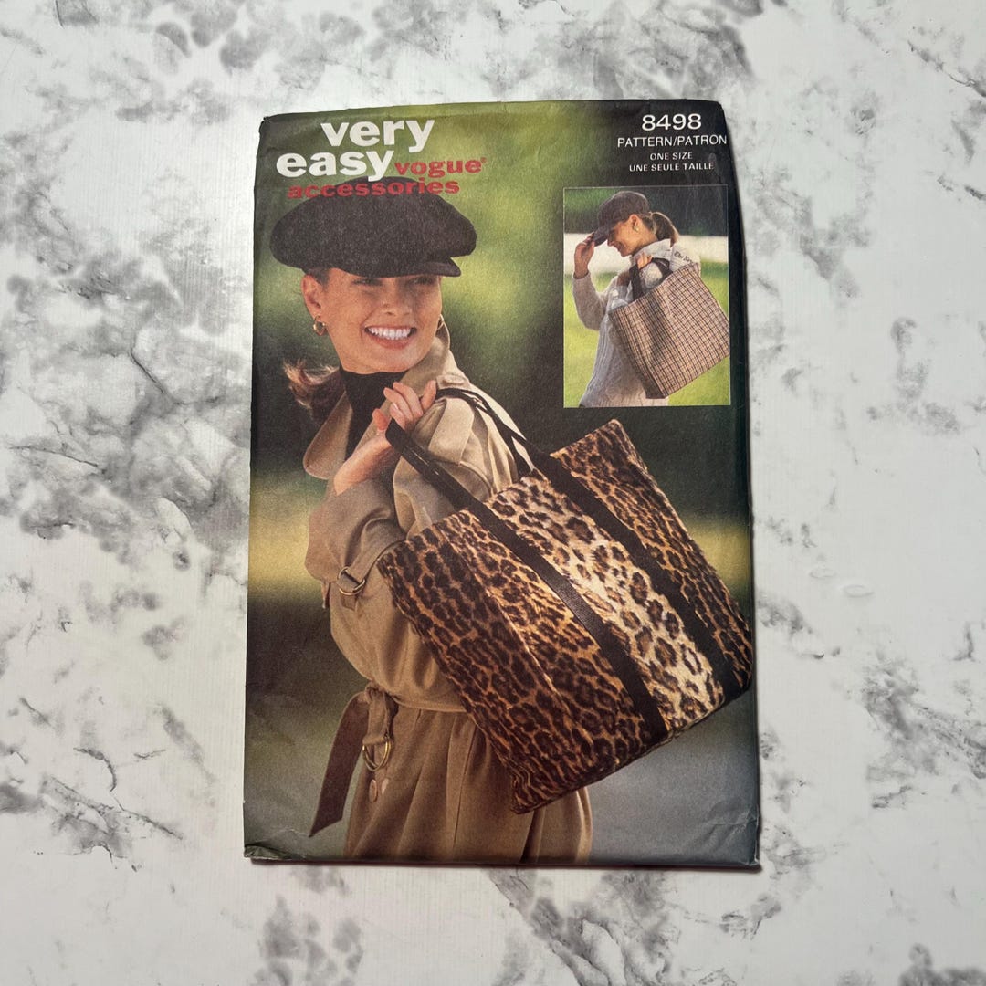 90s Very Easy Misses' Hats and Tote Bags Pattern, Newsboy Cap and Large ...