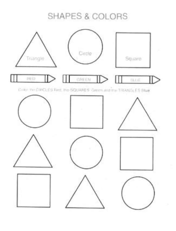 7 Printable Shapes and Numbers Tracing Matching and | Etsy