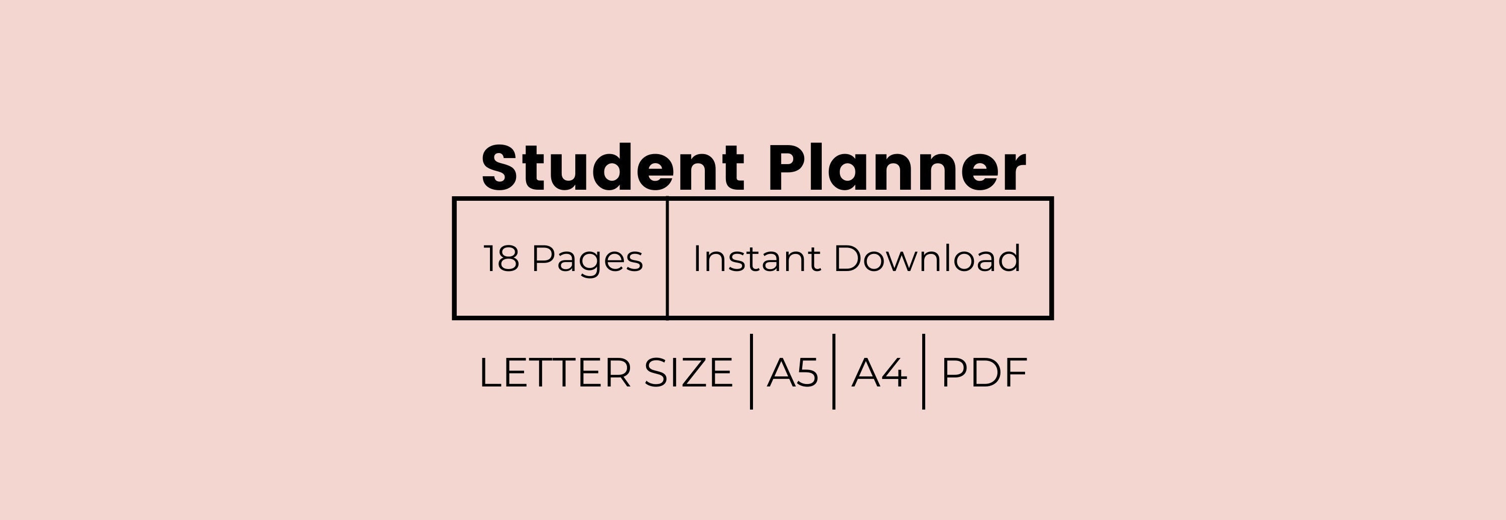 Printable Student Planner - Academic Planner Printable - College ...
