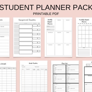 Printable Student Planner - Academic Planner Printable - College ...
