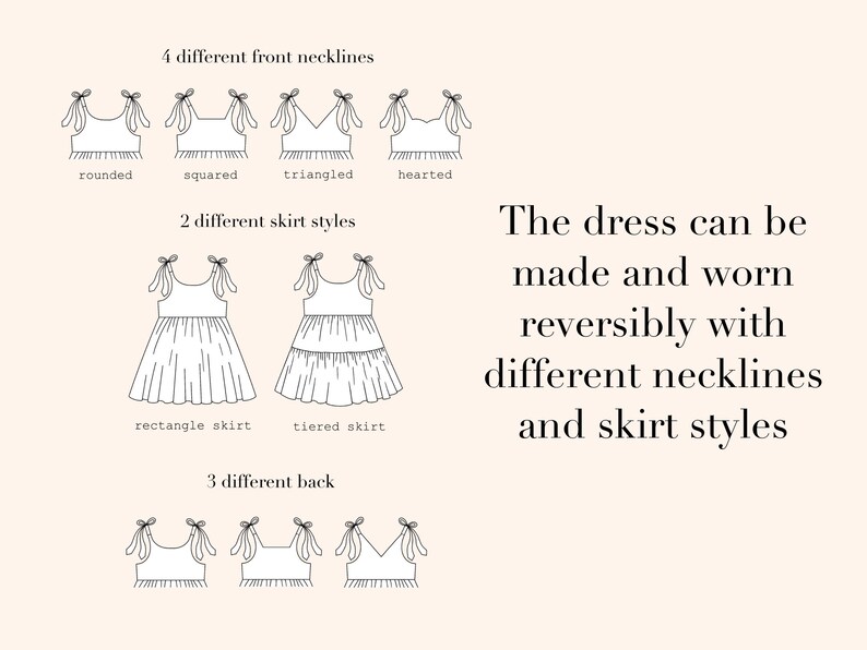 Summer Dress Sewing Pattern: Reversible Tie Shoulder Sundress Sizes 1 ...