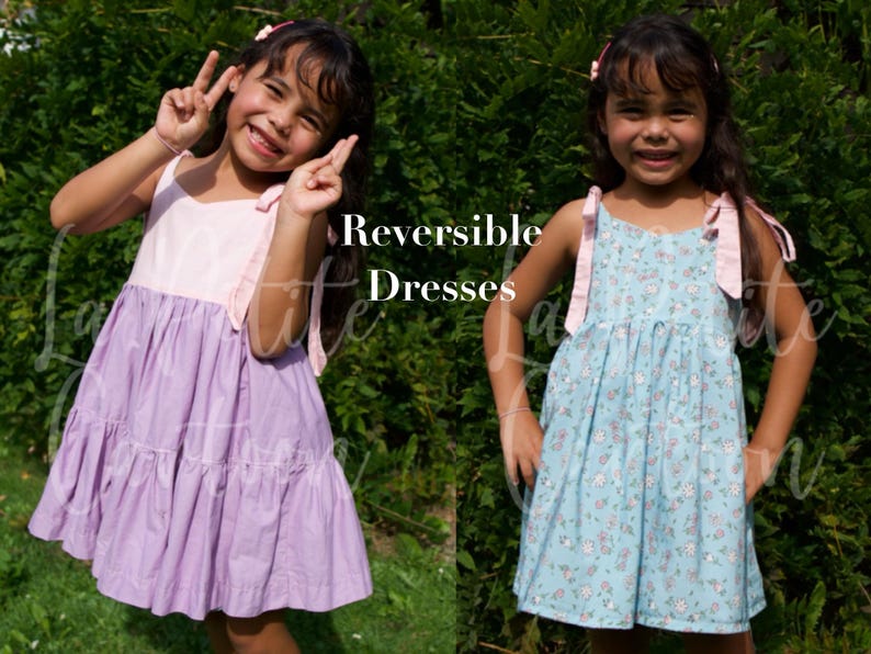 Summer Dress Sewing Pattern: Reversible Tie Shoulder Sundress Sizes 1 ...