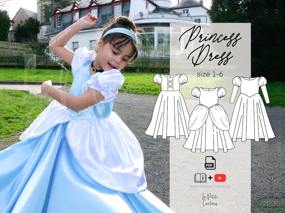 Princess Dress Sewing Patterns PDF: Toddler Size 1-6 (PDF) | Over 30 ...