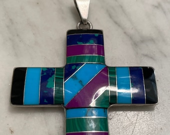Inlaid Cross Pendant | Etsy