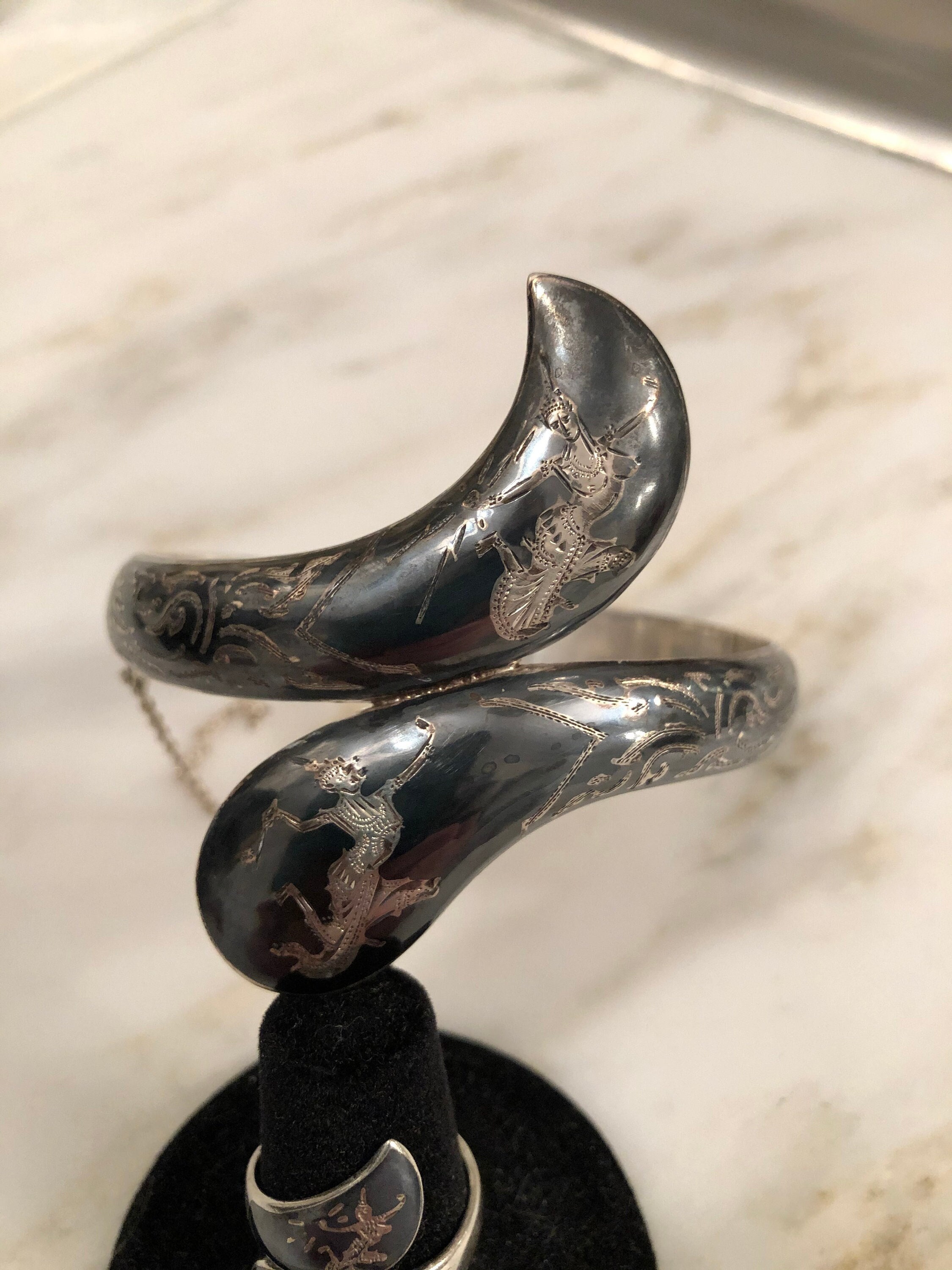 Vintage Siam Sterling Silver Bracelet, Ring and Brooch - Etsy