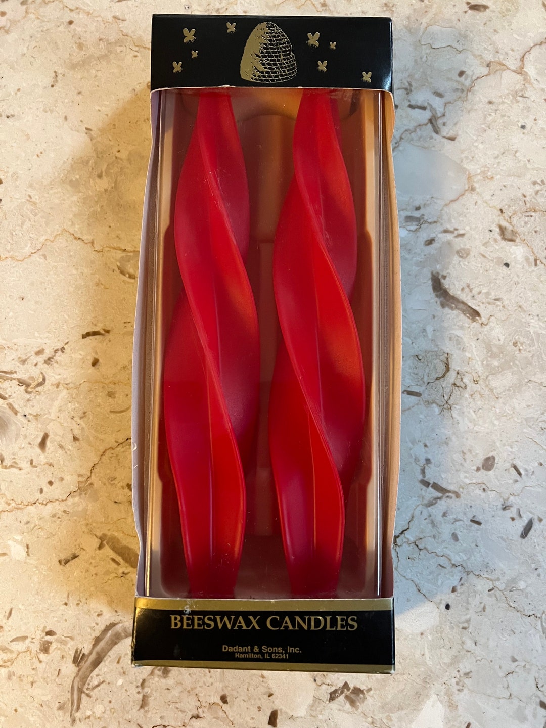 NOS Dadant & Sons Beeswax Feathered Twist Candles 12 Red 2pk, 3.5 Wide ...