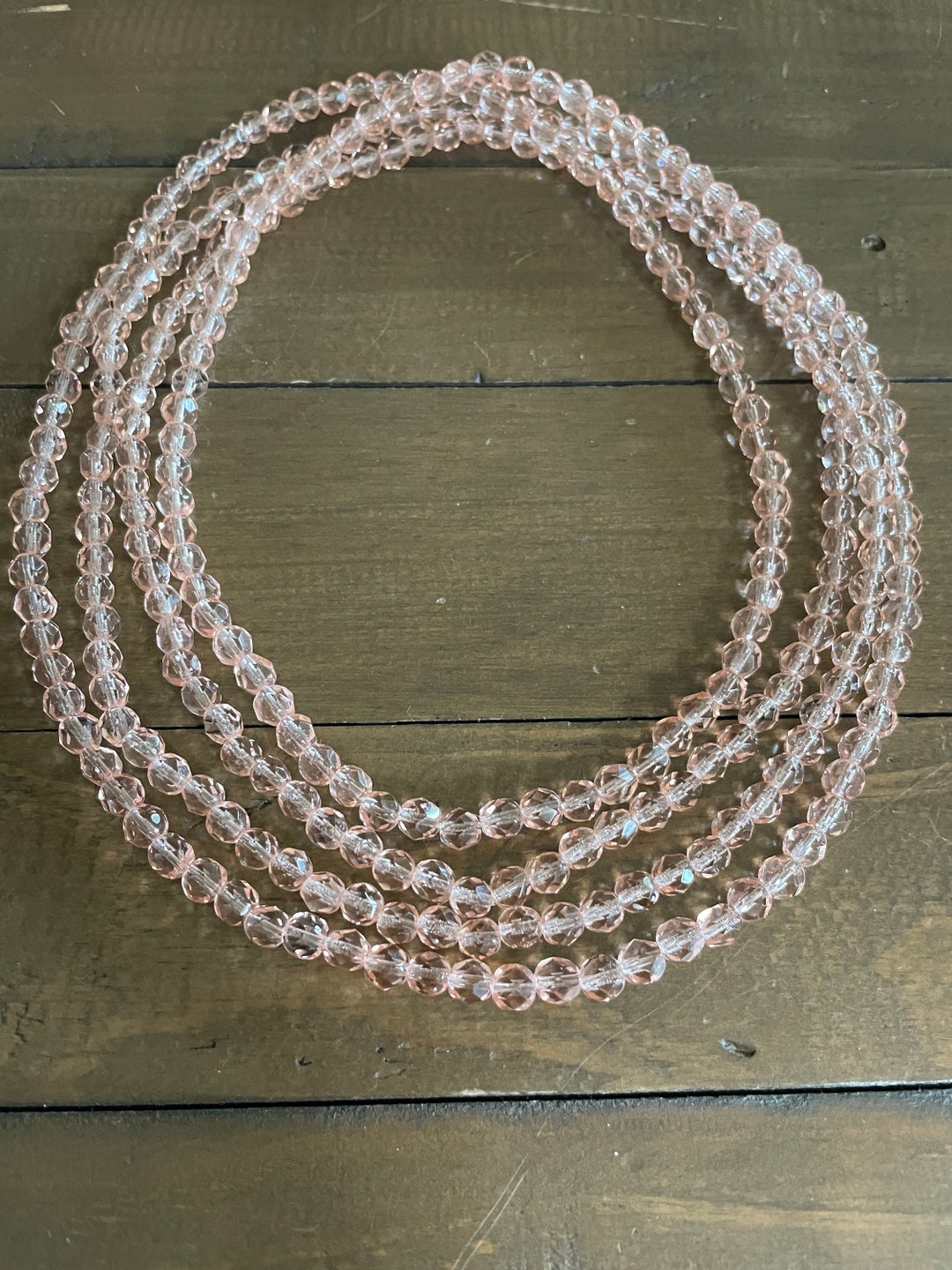 Pair of Vintage Faceted Cut Crystal Bead Necklaces - Etsy UK