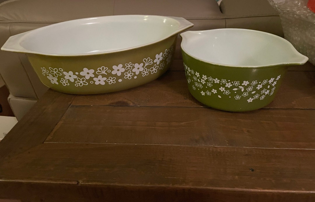 Vintage Pair Pyrex Crazy Daisy Spring Blossom Butter 2.5 Quart ...